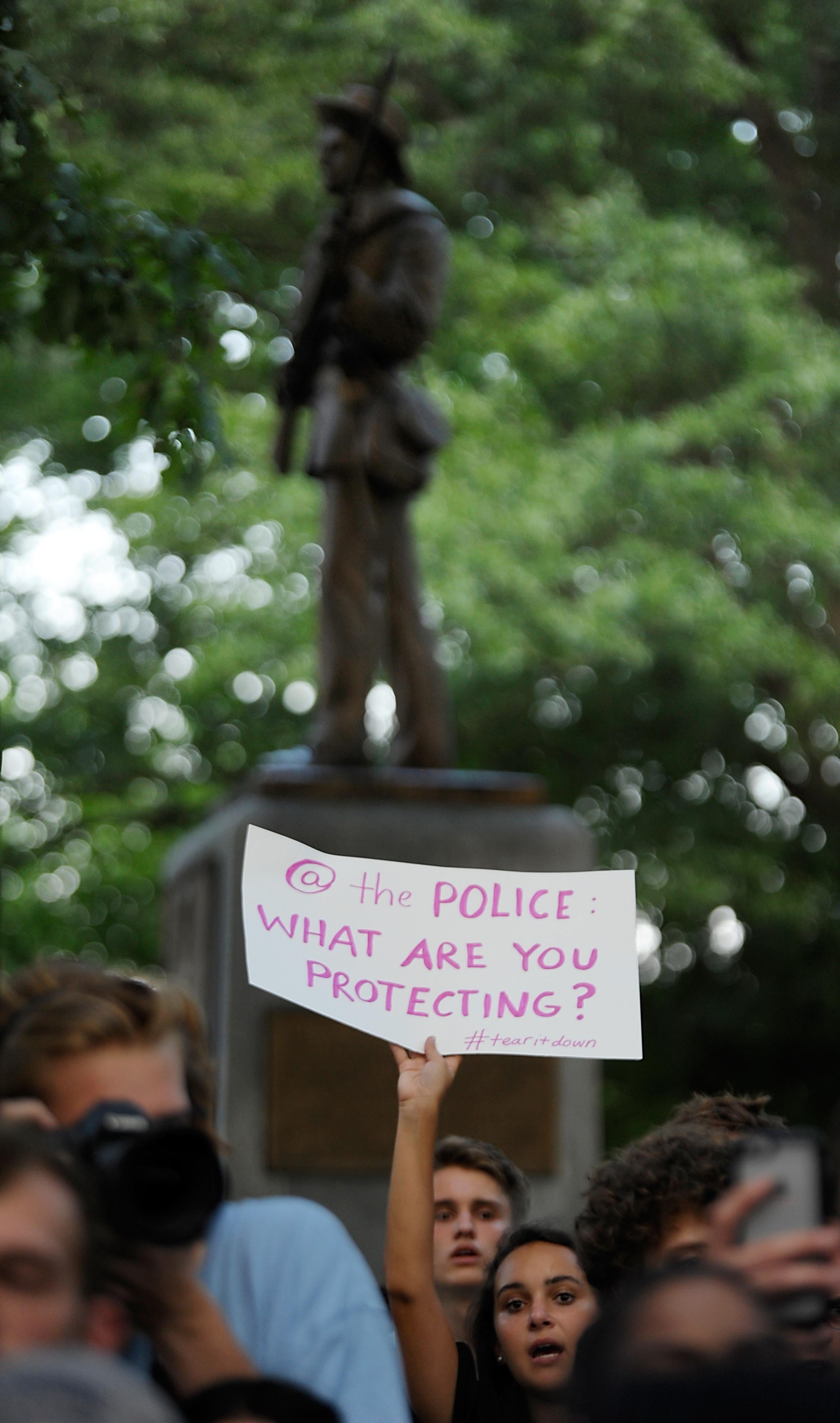 Silent Sam statue pulled down in Chapel Hill, North Carolina.