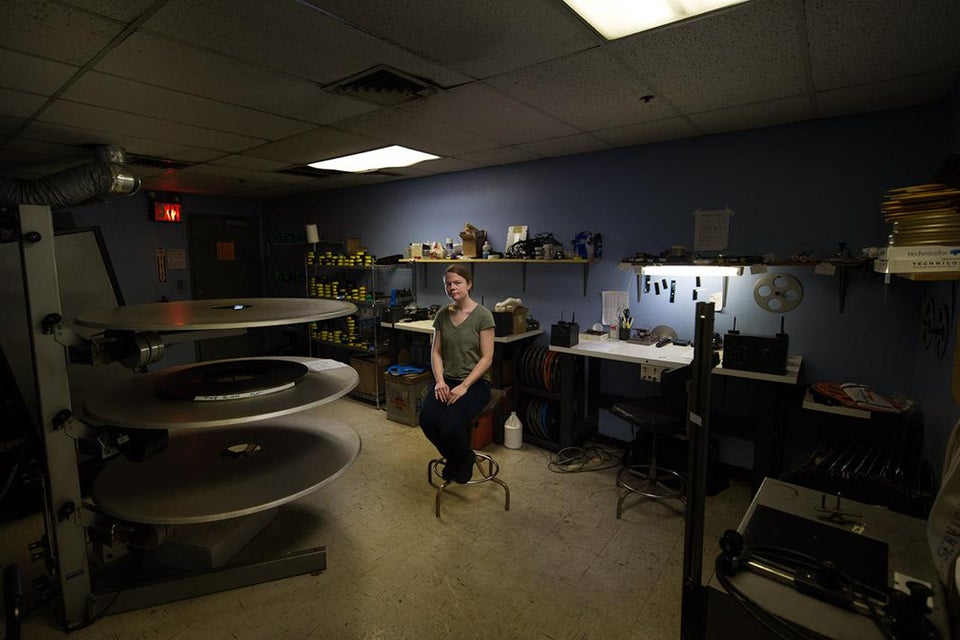 Joseph O. Holmes photographs projection booths in his exhibition, “The ...