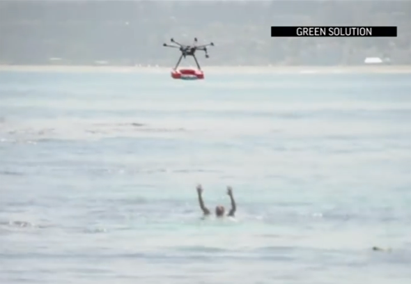 Lifeguard drone test in Chile by Green Solution and X-Cam.