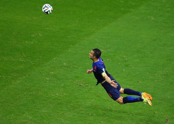 Robin van Persie's incredible header against Spain at the 2014 World ...