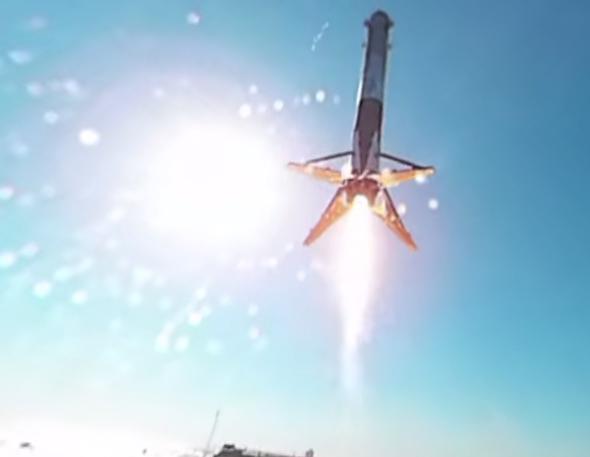 Interactive SpaceX booster landing video gives a 360 degree view.
