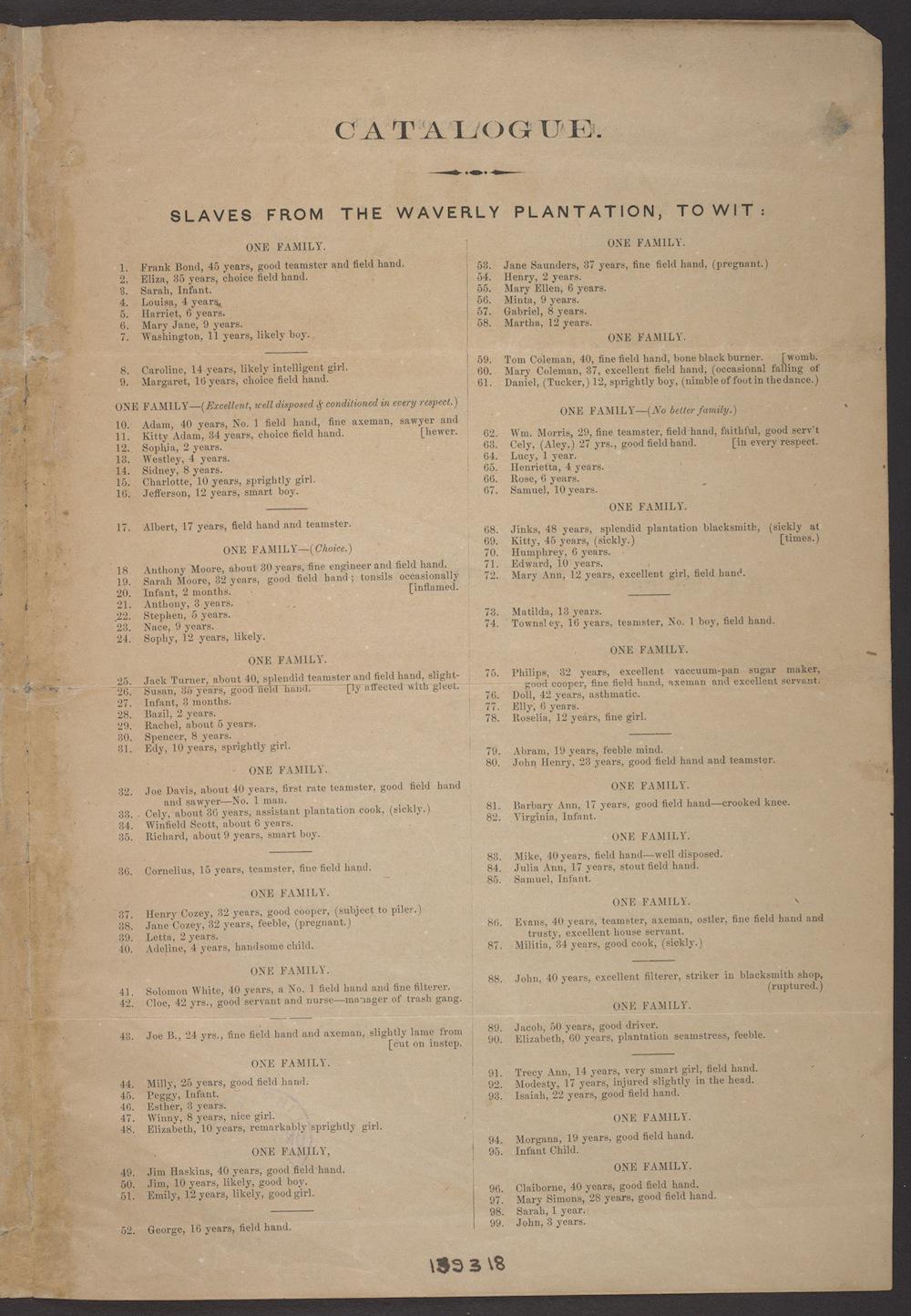 History of American slave auctions: Advertisement for 1855 auction in ...