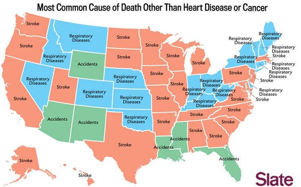 Death map: The most common causes of death in each state of the union