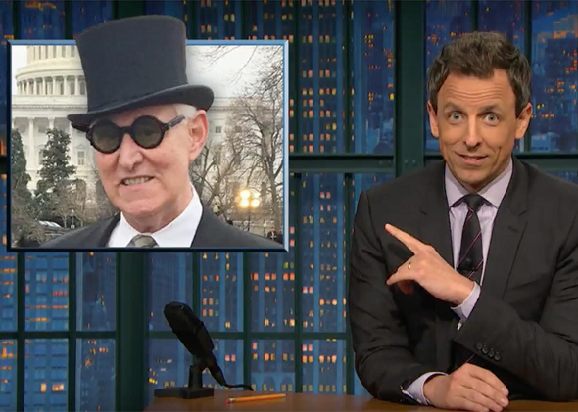 Seth Meyers tries to untangle Trump’s Russian ties.