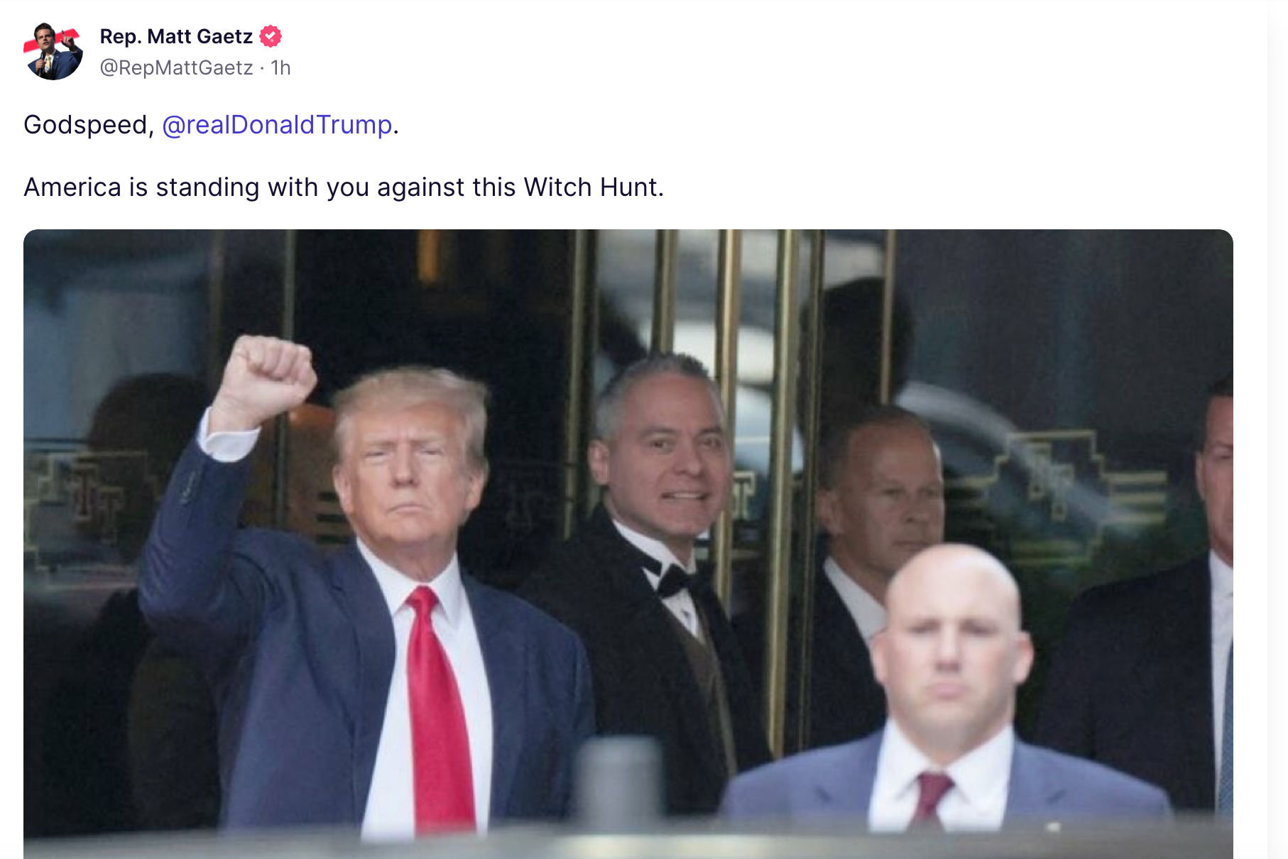 The Trump raised-fist photo from his arraignment was the defiant meme ...