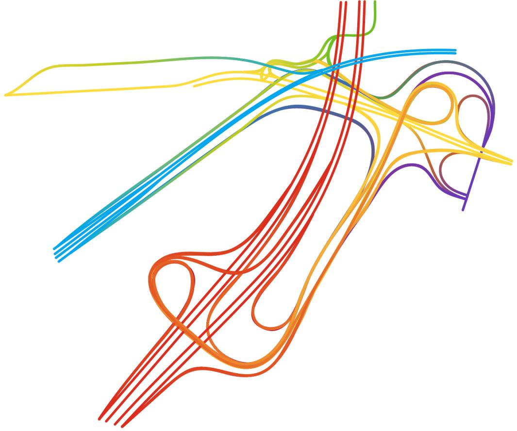 Nicholas Rougeux Interchange Choreography is a series of abstract color ...