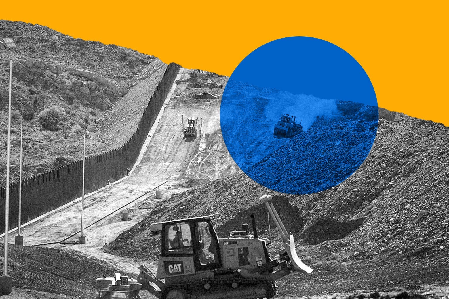 MAGA fans are building a border wall, a half-mile at a time.