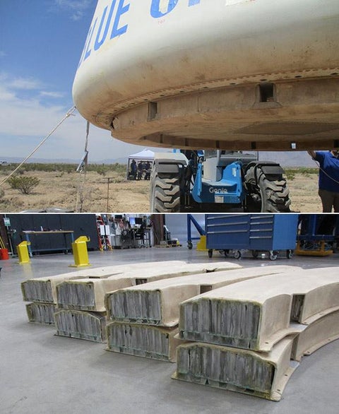 Blue Origin test flight successfully lands on only two parachutes.