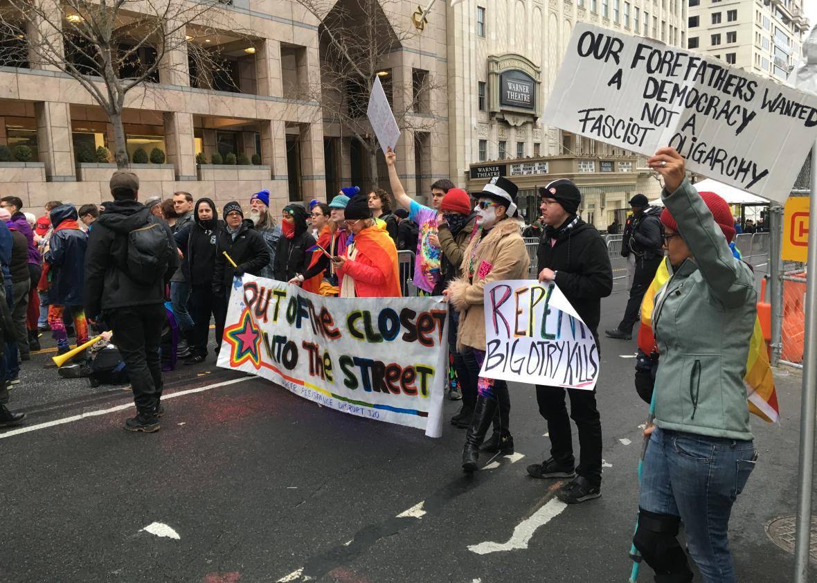 Queer protest at the Trump inauguration.
