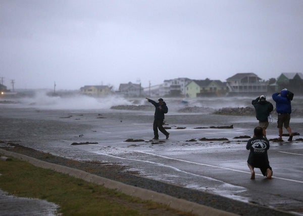 TV reporters should stand outside during hurricanes.