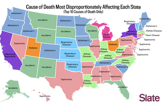 Death map: The most common causes of death in each state of the union
