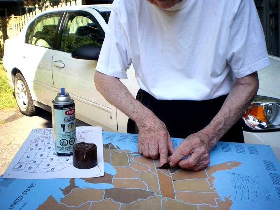 U.S. soil map: A map made with dirt samples from each state.