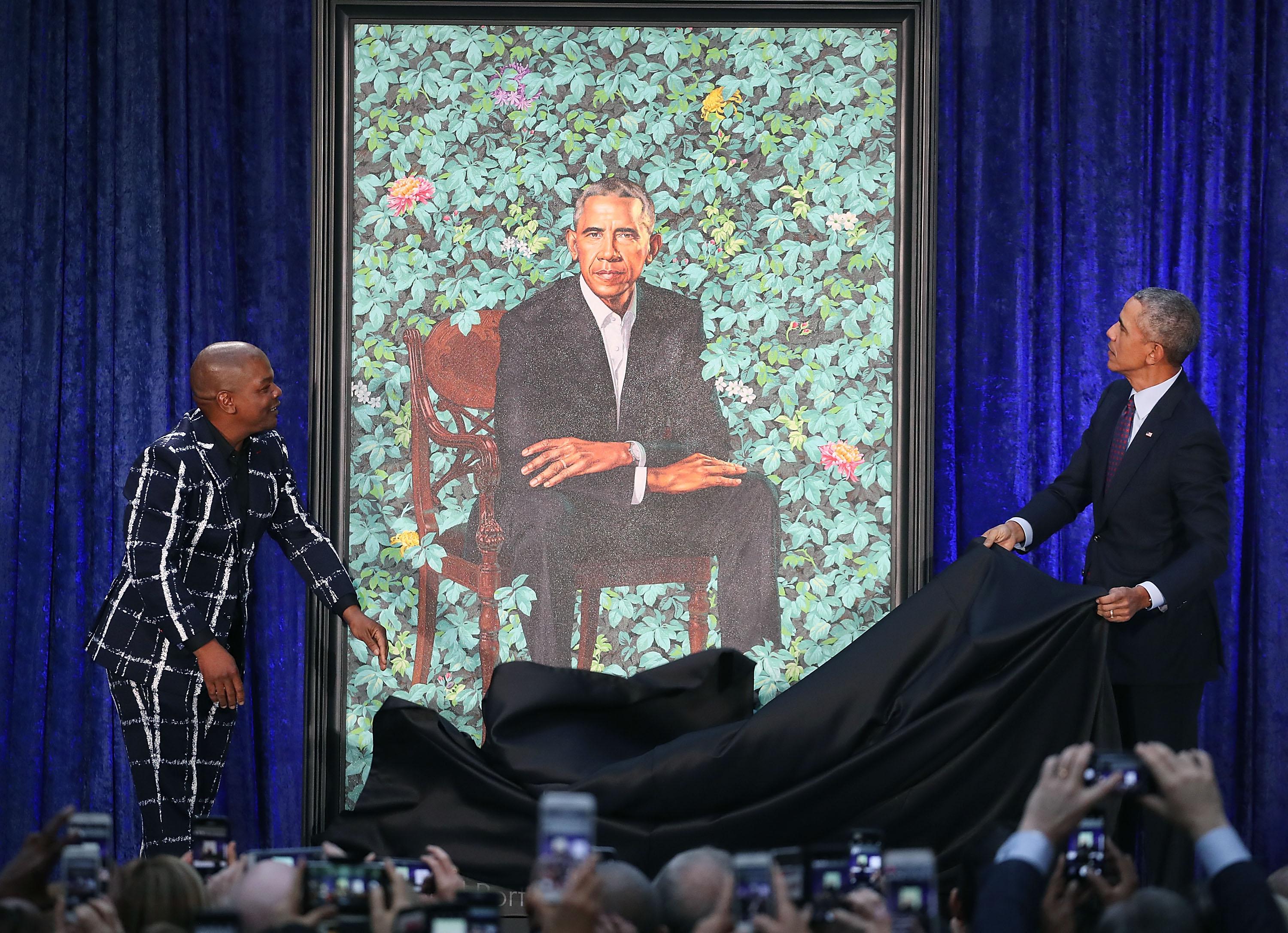 Official Obama portrait for the hall of presidents unveiled at the ...