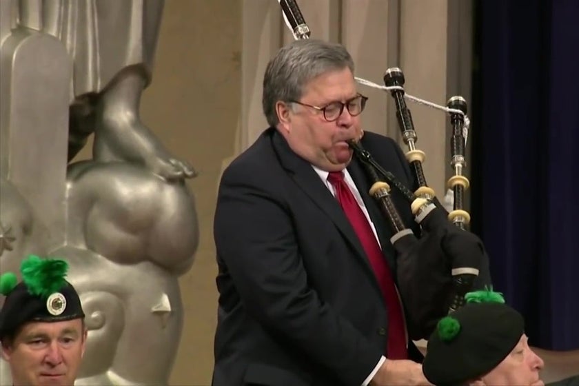 Jimmy Kimmel: Bill Barr's bagpipe band bad!