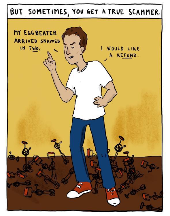 Comic about scam artists who bedevil Amazon sellers.