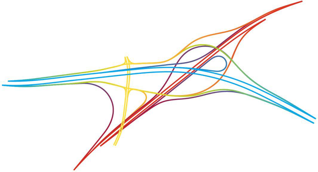 Nicholas Rougeux Interchange Choreography is a series of abstract color ...