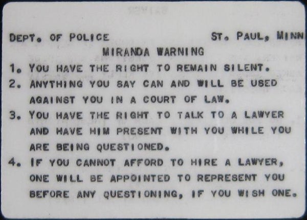 Miranda warning history: How the language of the warning became standard.