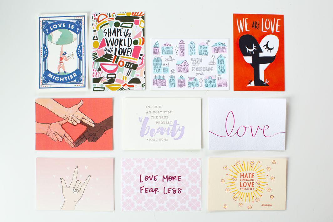 Love Is Mightier postcards are a design protest against gun violence in ...