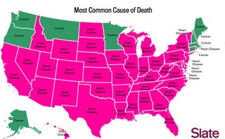 Death map: The most common causes of death in each state of the union