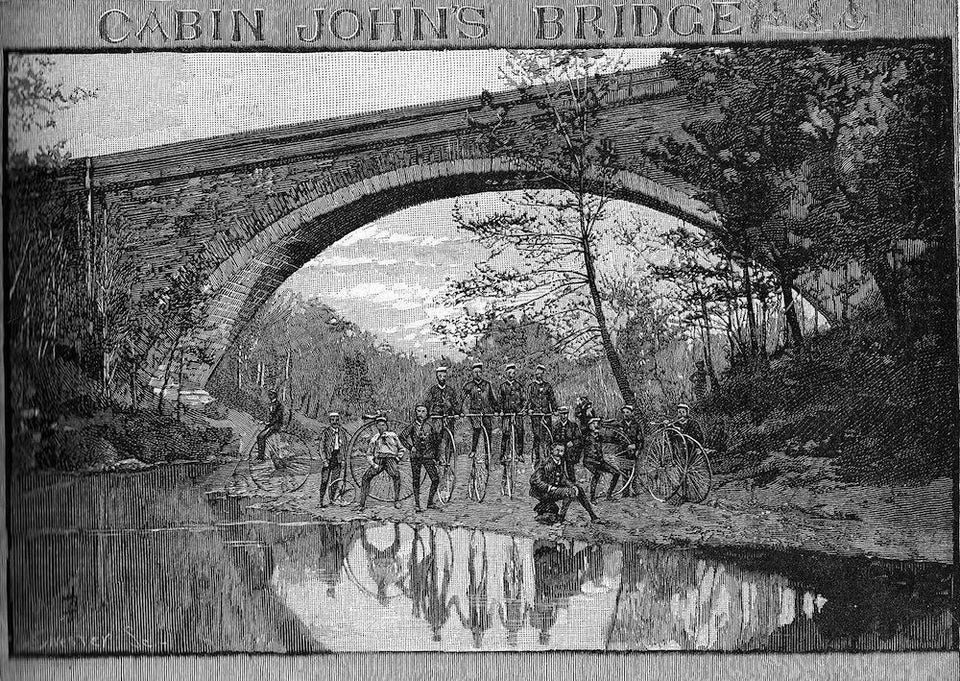 Images of cyclists from the early days of the bicycle.