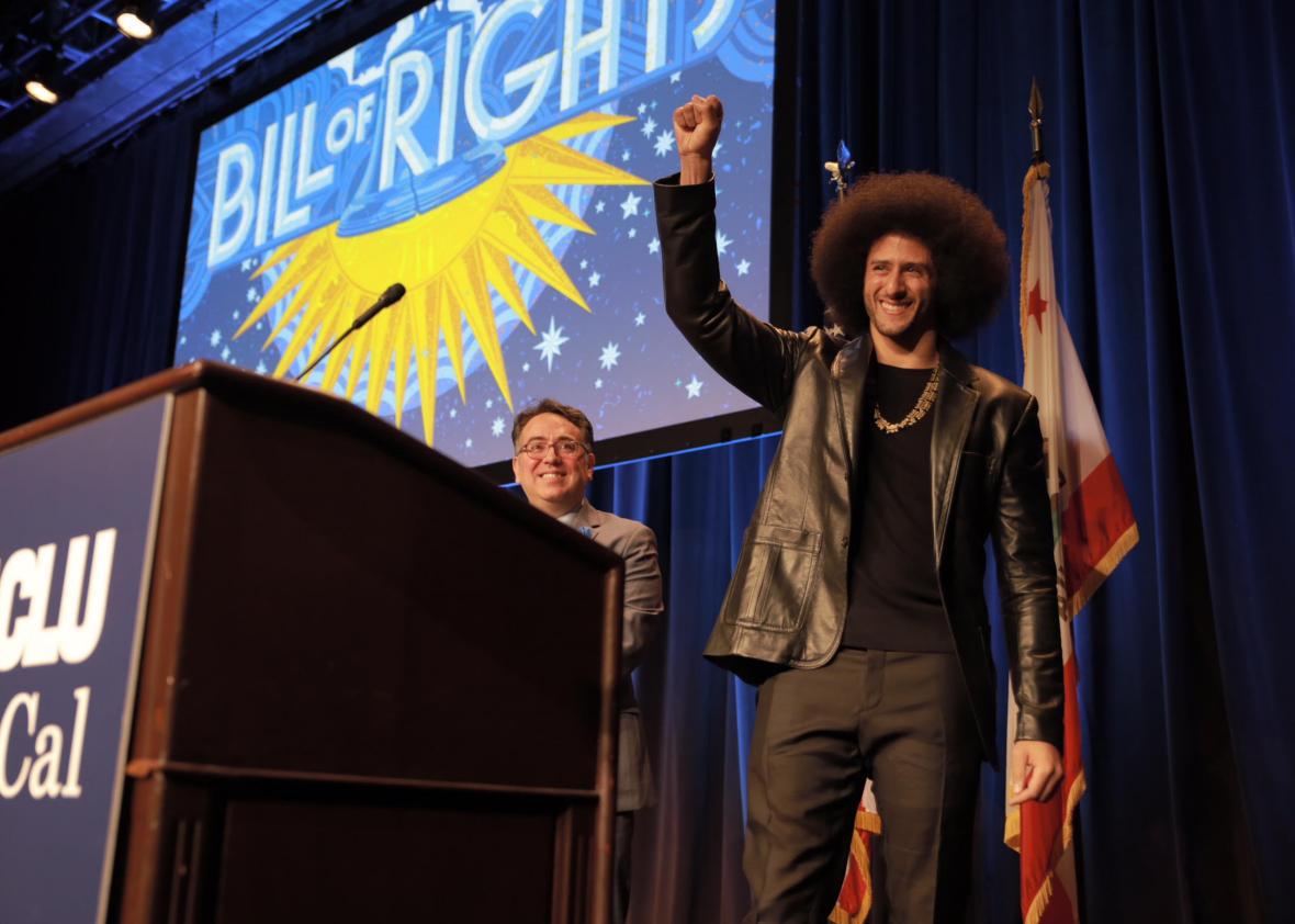 ACLU honors Colin Kaepernick for bravery in “risking and losing his job ...