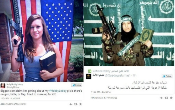 Hobby Lobby jihadist photo: Side-by-side of two very different ...