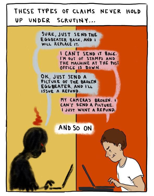 Comic about scam artists who bedevil Amazon sellers.