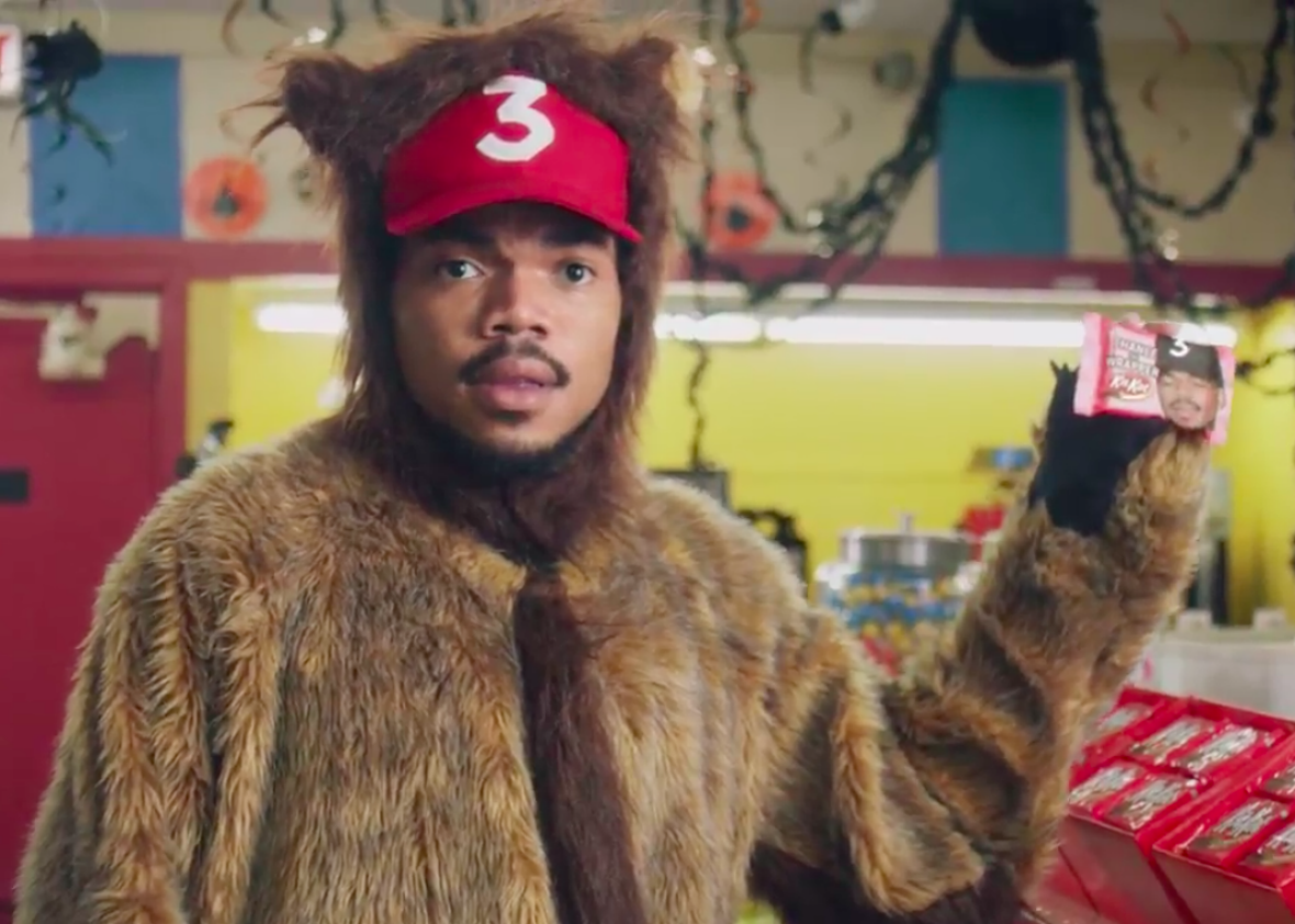 Watch Chance the Rapper sing the Kit Kat jingle.