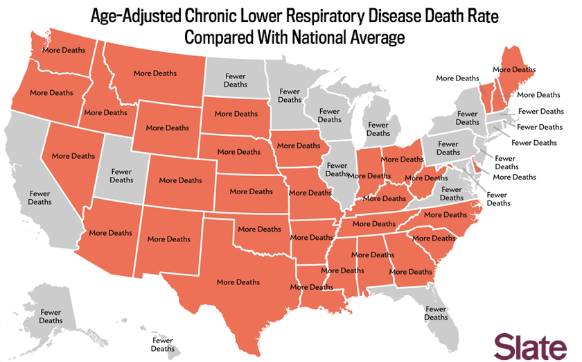 Death map: The most common causes of death in each state of the union