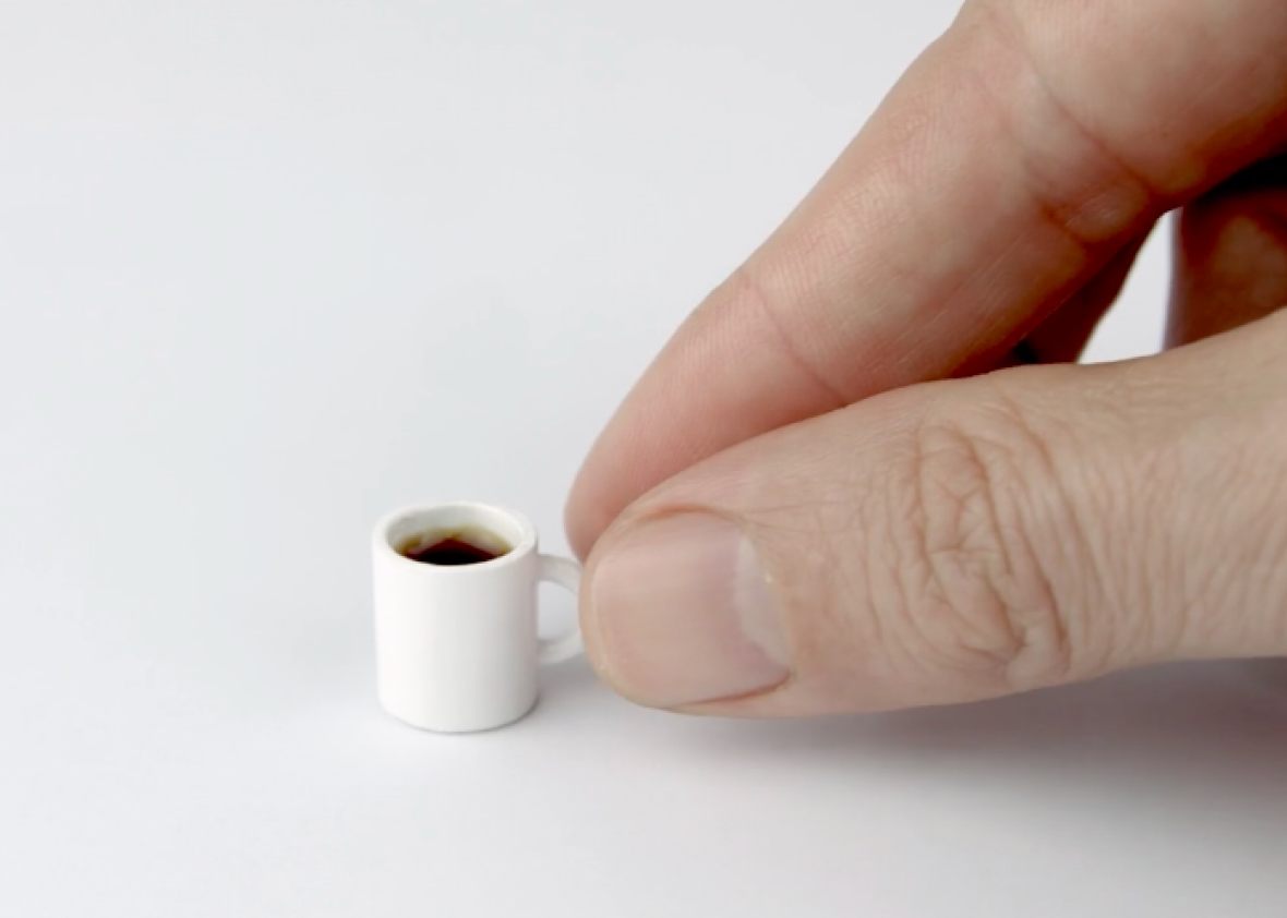 World s Smallest Cup Of Coffee Uses A Single Bean VIDEO 