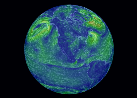 Global wind map: Cameron Beccario's visualization of world weather ...