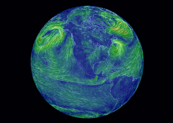 Global wind map: Cameron Beccario's visualization of world weather ...