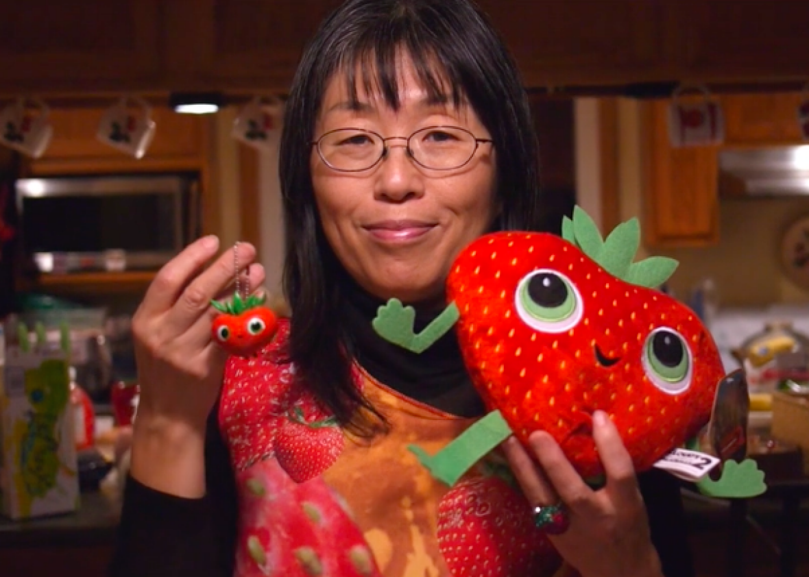 A woman's deep love for strawberries, explored in a video by her daughter.