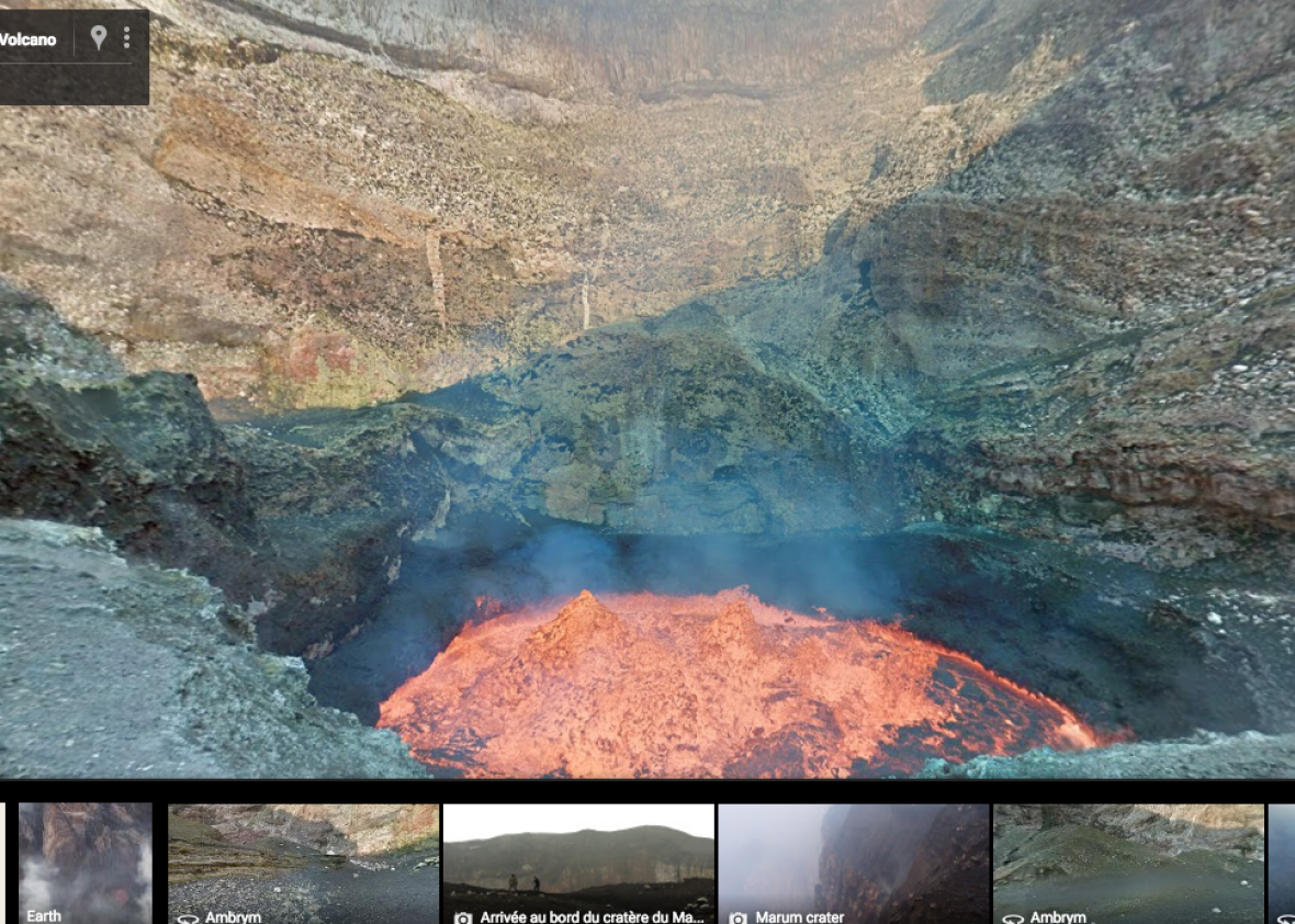 Google Street View will show you the inside of an active volcano.