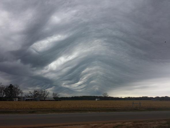 Undulatus Asperatus: Rare wave cloud formation over South Carolina.