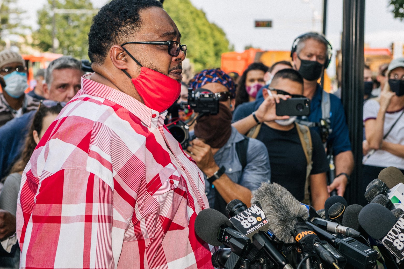 Jacob Blake’s family says he is handcuffed to his hospital bed.