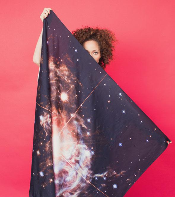 Cosmic scarves: Slow Factory makes wearable astronomical art.