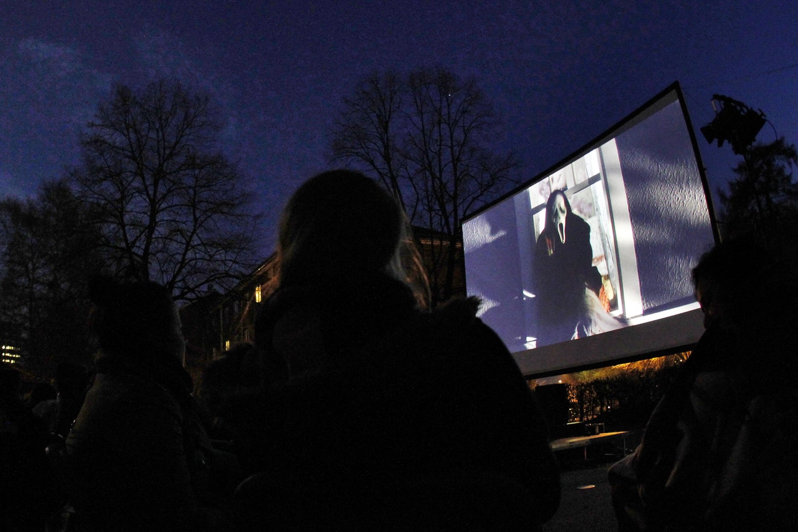 Gunman in Scream Ghostface mask shoots two people on Halloween night.