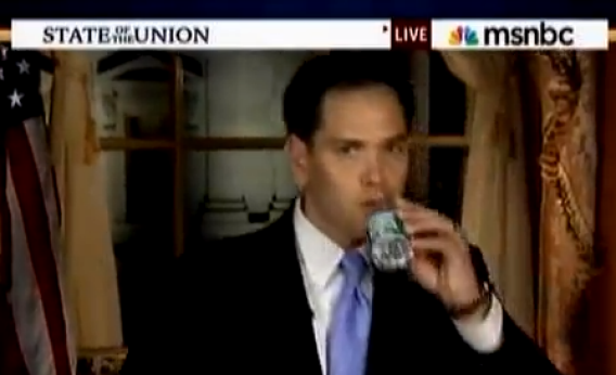 Marco Rubio Water VIDEO: GOP senator forced to pause SOTU response to ...
