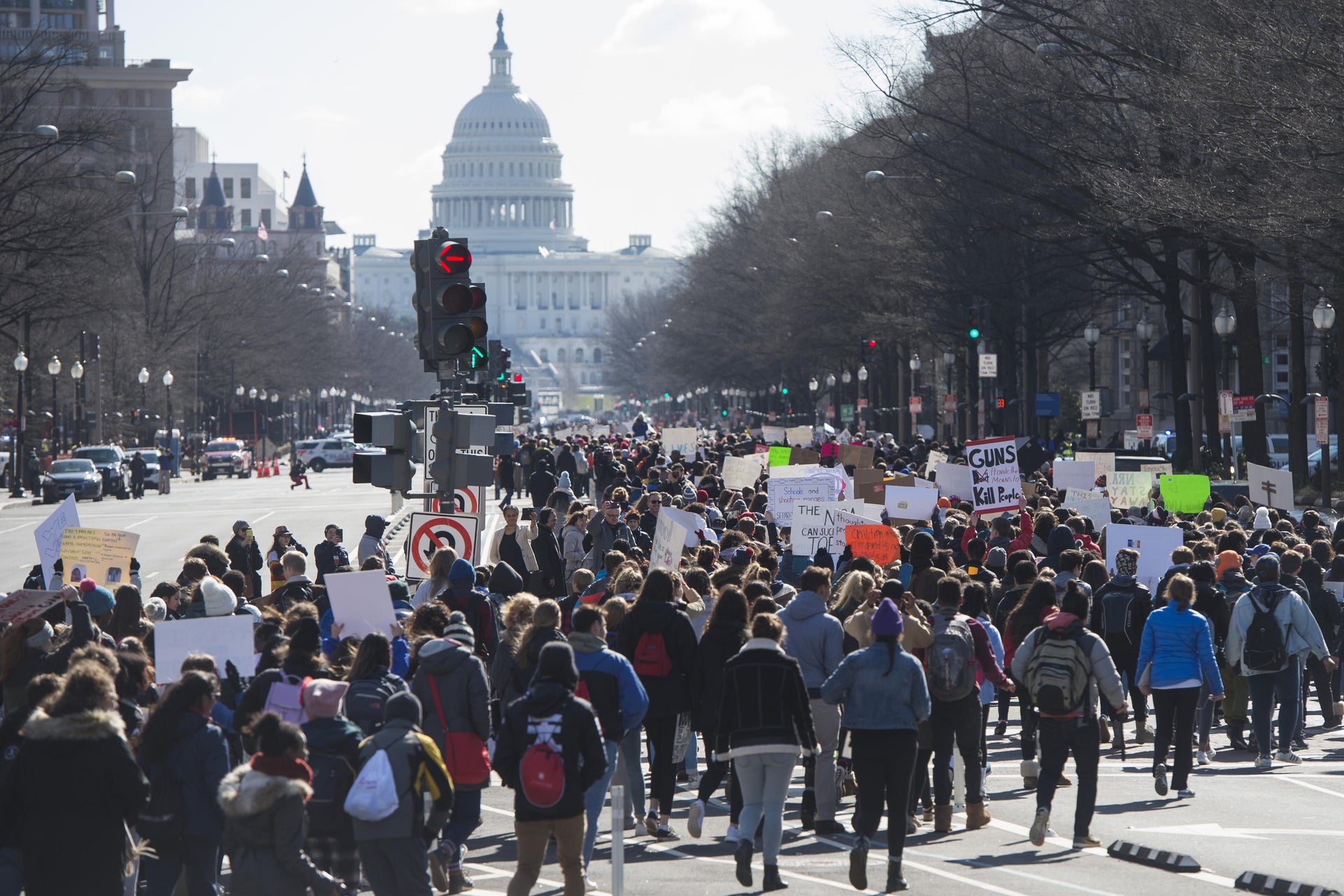 Students from thousands of schools stage a walkout to protest gun ...