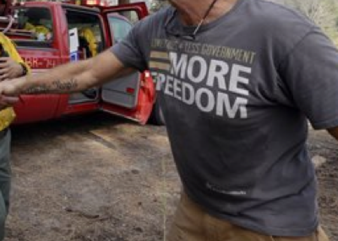 Less government = more freedom t-shirt, firefighters thanked ...