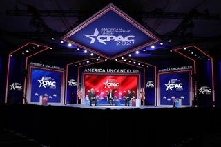 CPAC organizer vehemently denies stage was designed to look like Nazi ...