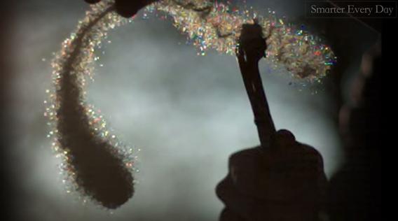 Prince Rupert’s Drops: Glass droplets exploding.