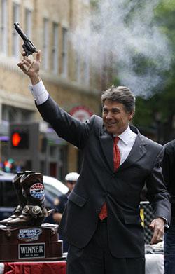 Rick Perry carries a gun while running. How does that work?