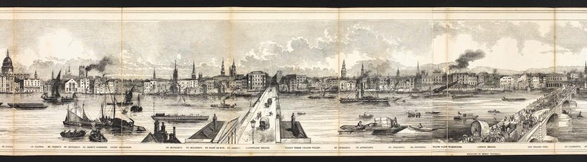 River Thames panorama history: Image of 19th-century London.