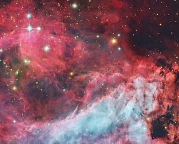 Red swan: The Swan Nebula in hi-res.