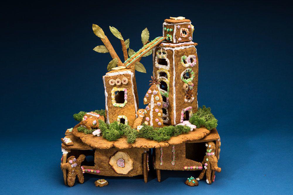 Groovy Swedish holiday gingerbread houses made by Swedish kids under 12.