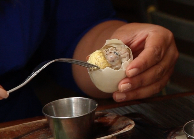 Balut eating video: How to eat the Filipino duck fetus delicacy (VIDEO).