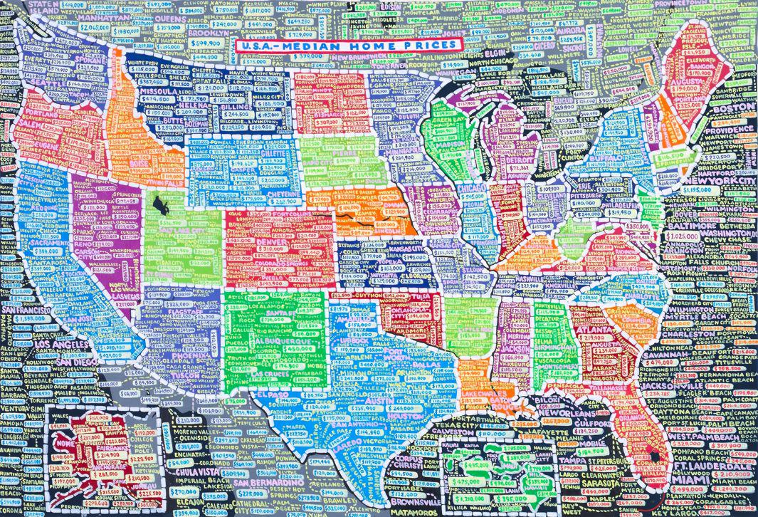 Designer Paula Scher makes beautifully skewed hand-painted maps of U.S ...