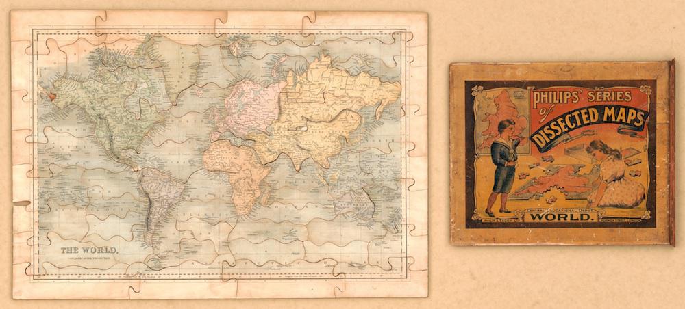 History of puzzles: Maps used to teach geography in the 19th century.